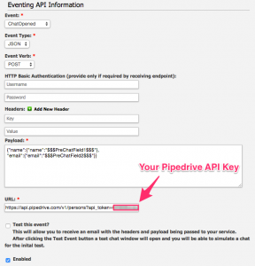LiveHelpNow Live Chat PipeDrive Integration
