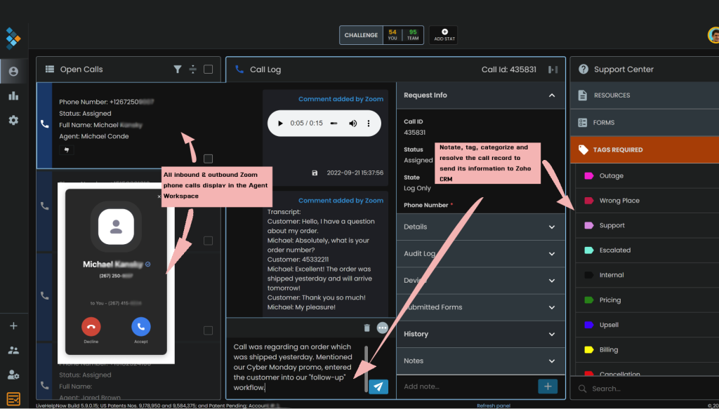 Zoom Phone integration with Zoho CRM
